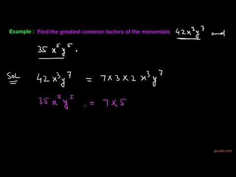 How to find Greatest Common Factor GCF or Highest Common Factor HCF of Monomials Math Lessons