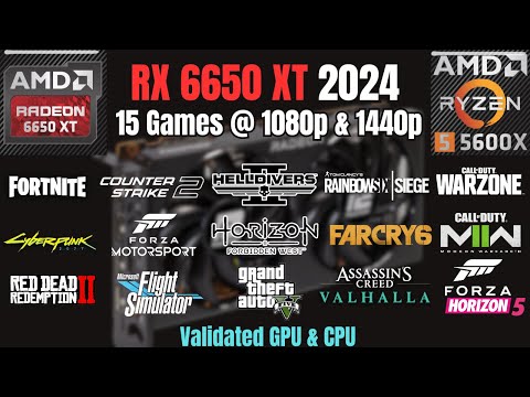 RX 6650 XT (RX 6600 XT) + RYZEN 5 5600X | 2024 | 15 Games Tested @ 1080p/1440p