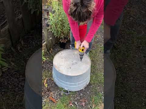Watch me turn this galvanized tub into a planter by adding drainage holes