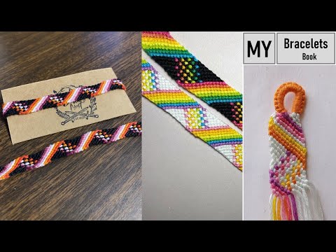 Bracelet Pattern #15454, zig zag lines stripes plaid dots rainbow, Easy Weaving By MyBraceletsBook