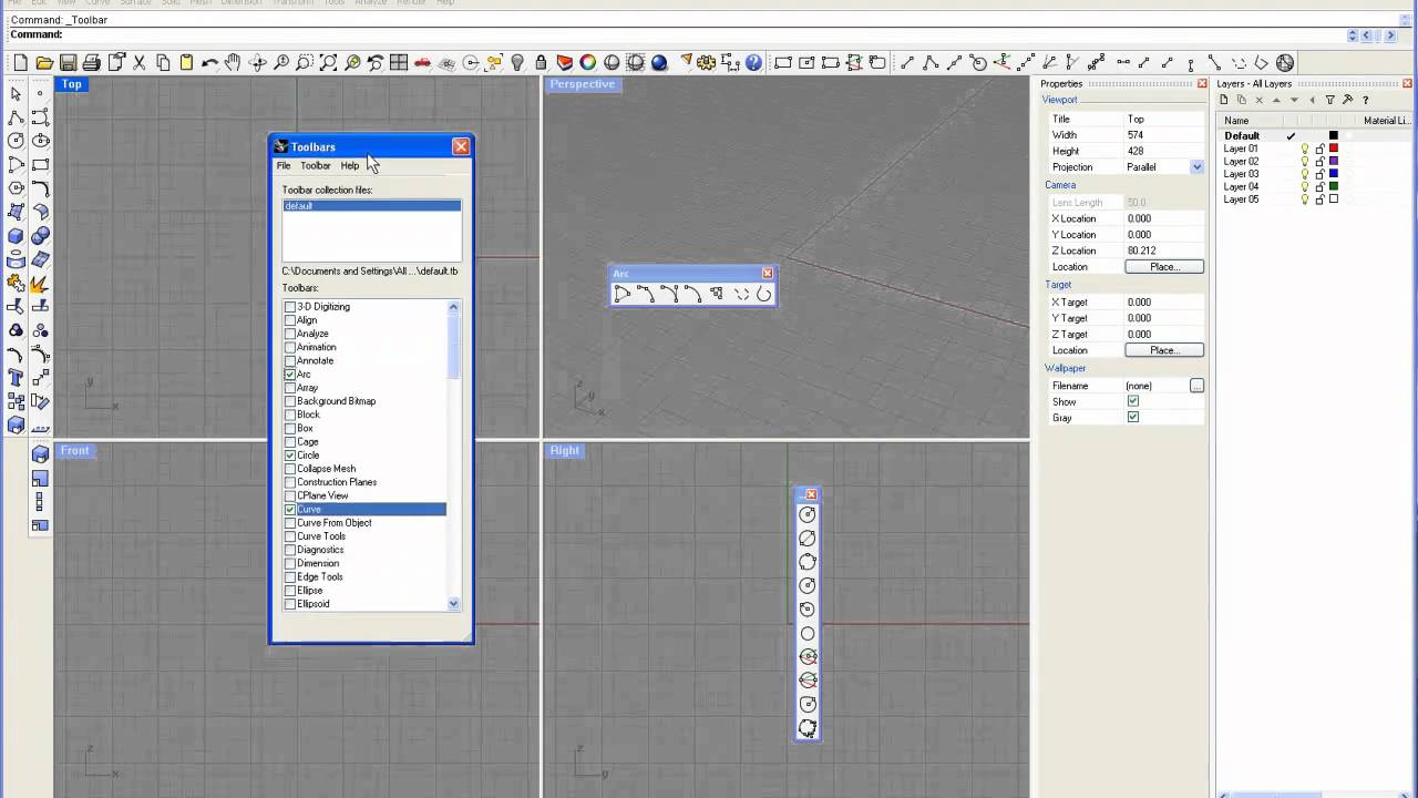 Toolbar Collections In Rhino