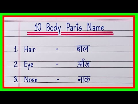 10 Body Parts Name in english and hindi | Human Body Parts Name | Body Parts Name