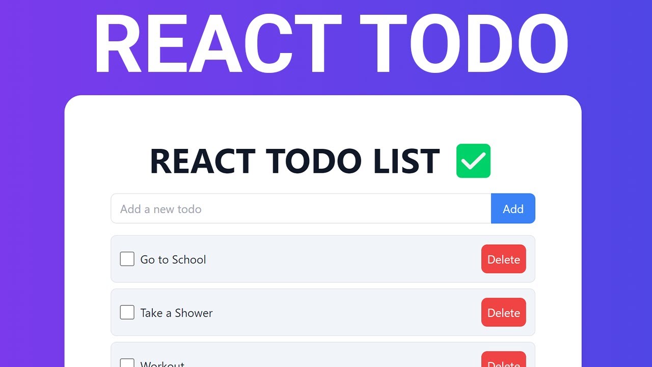 Todo List App with React & Tailwind Tutorial