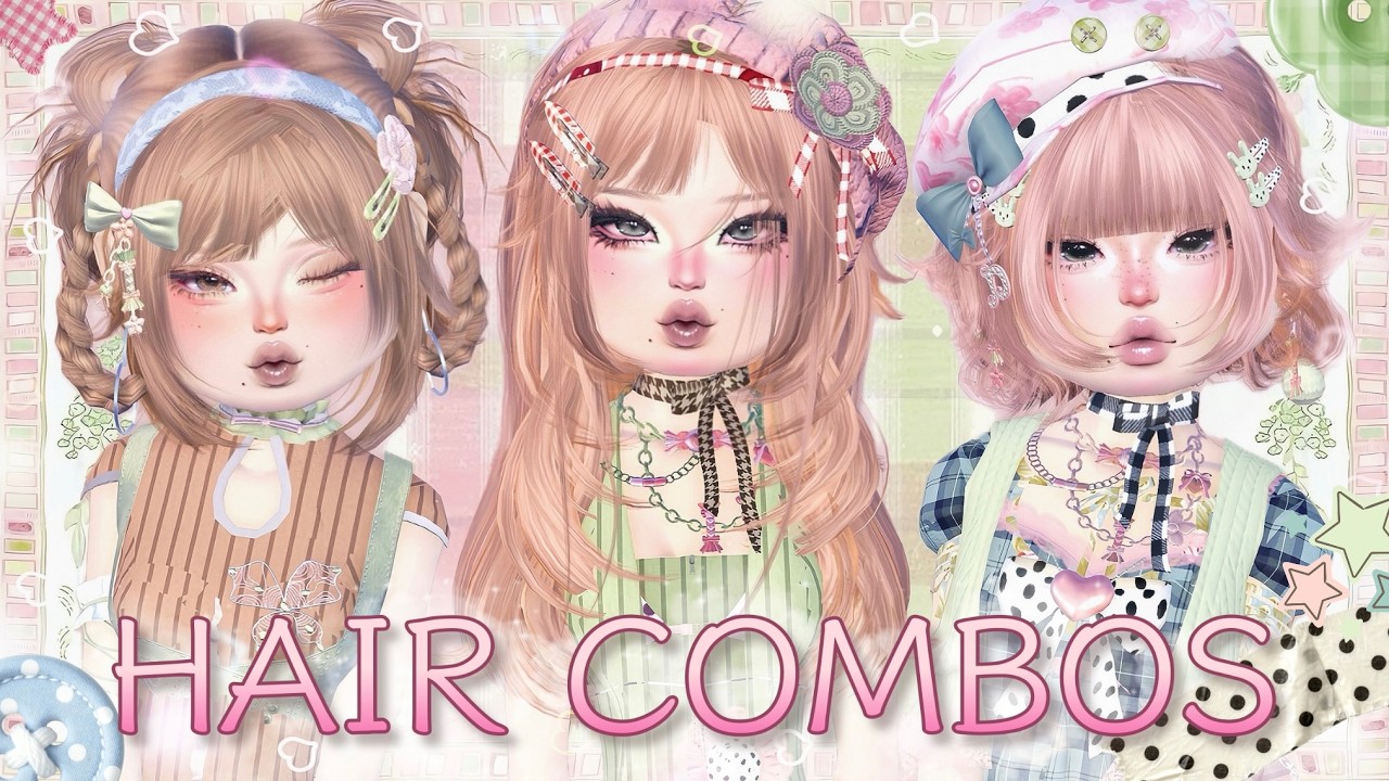 7 Hair Combo Tutorials ꕤ .ﾟ | Dress To Impress Hair Tutorials🪷