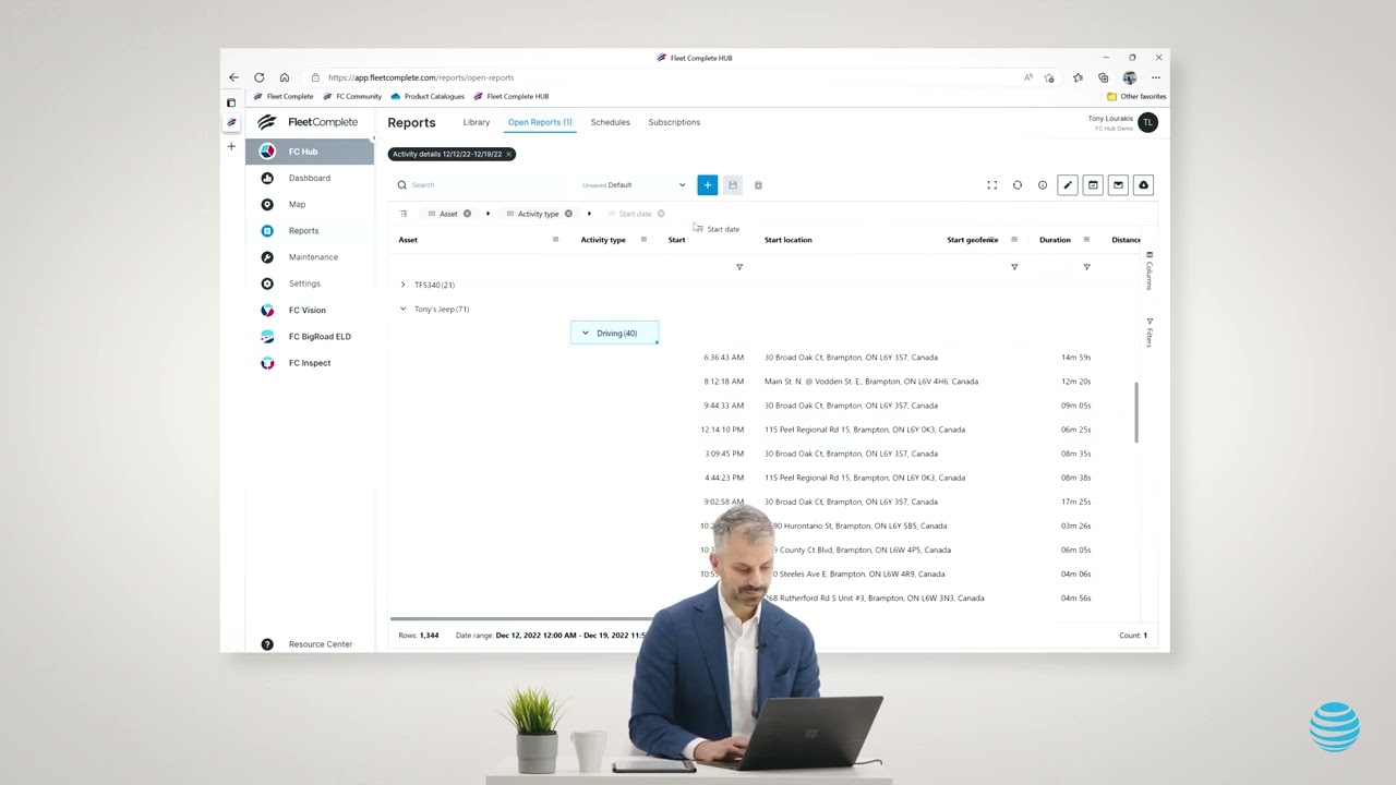 AT&T Fleet Complete Hub Reports Module Demo | Fleet Complete