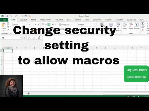 Change security setting to allow macros to run in Excel