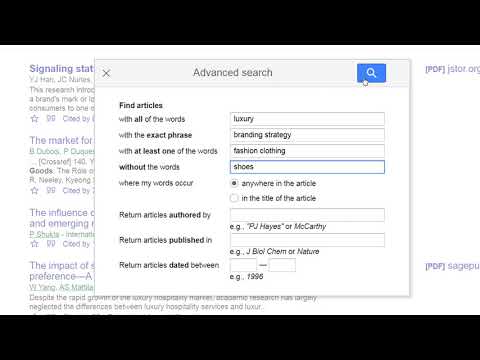 Google Scholar search tips