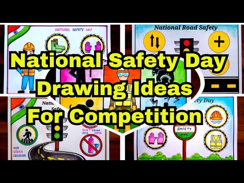 National safety day drawing ideas | Safety Day Poster Drawings |Easy Poster Drawings for Competition