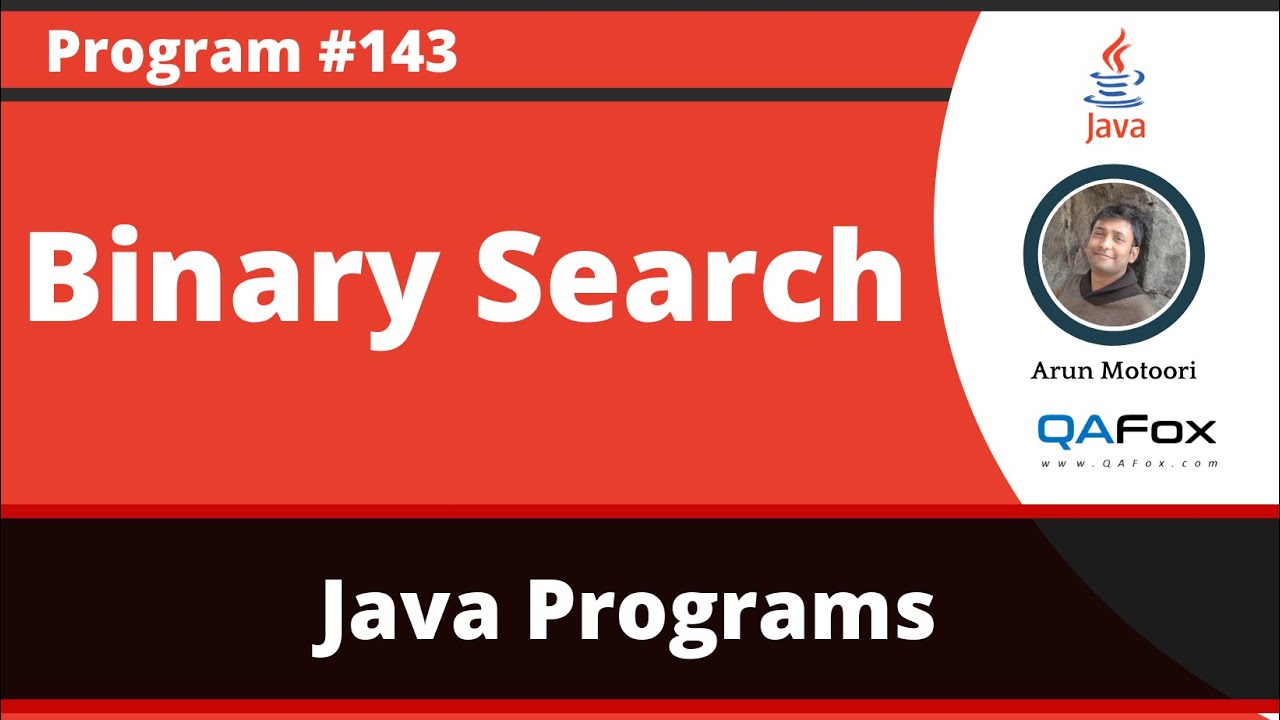 Java program implementing Binary Search