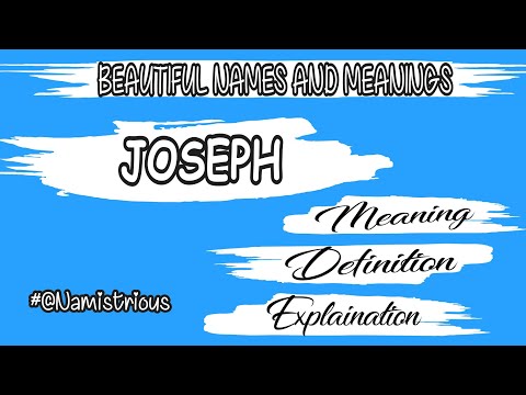 Joseph name with meaning | Yousaf name with meaning | Boy's names with meanings || Namistrious ||