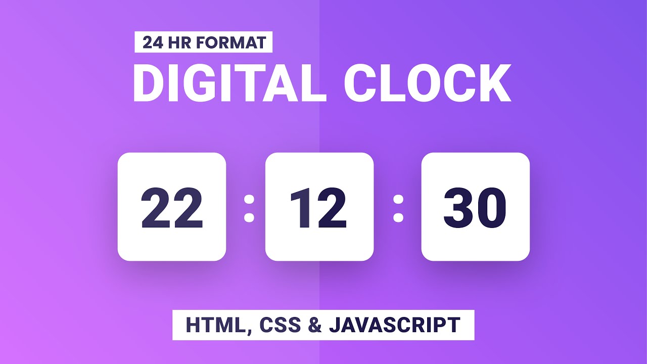 Easy Digital Clock |  HTML, CSS & Javascript | Javascript Project