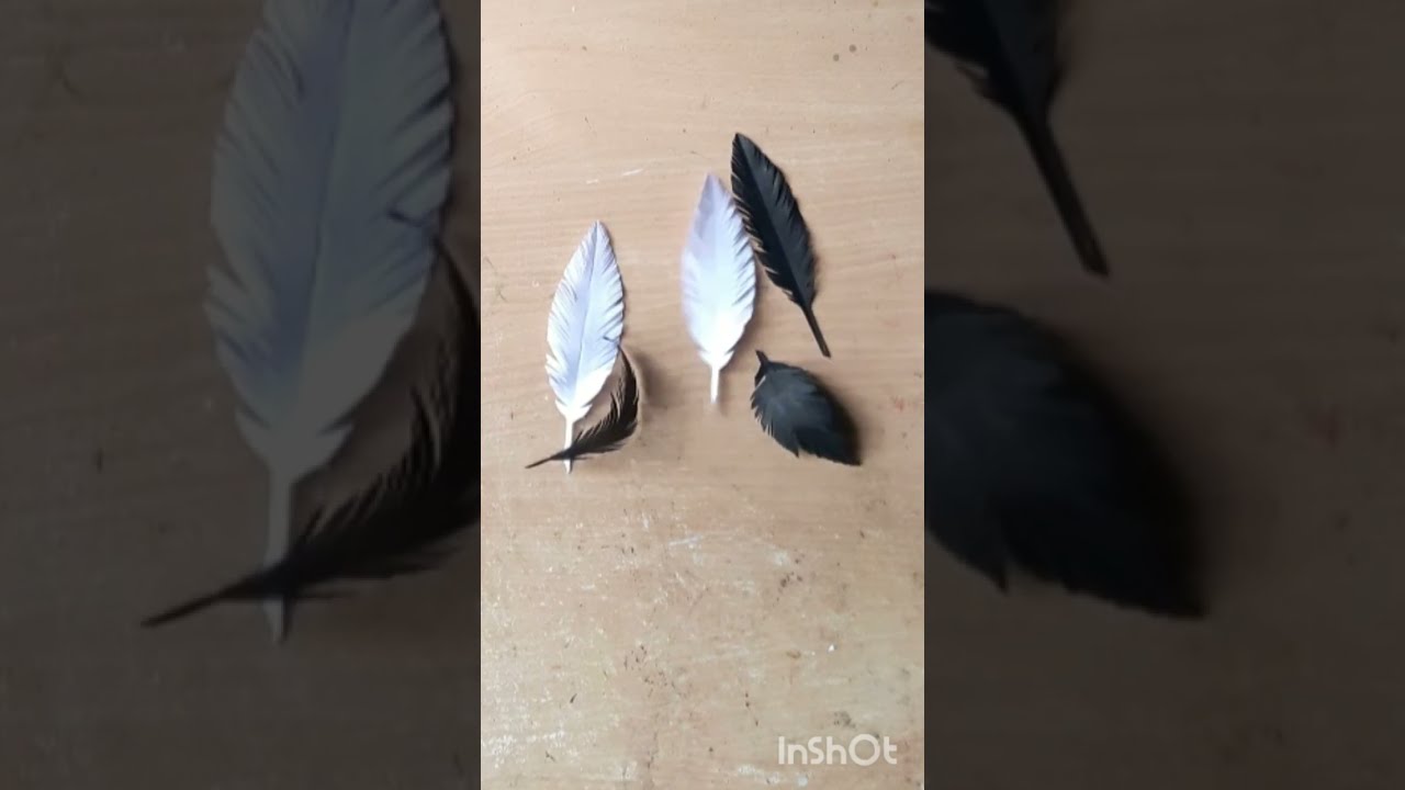How to make Paper Feathers / DIY paper feather making step by step / paper craft #shorts