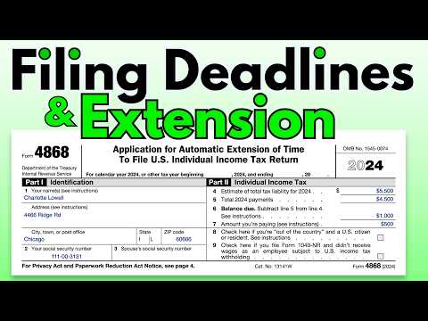 US Income Tax Filing Deadlines & Extension for 2025