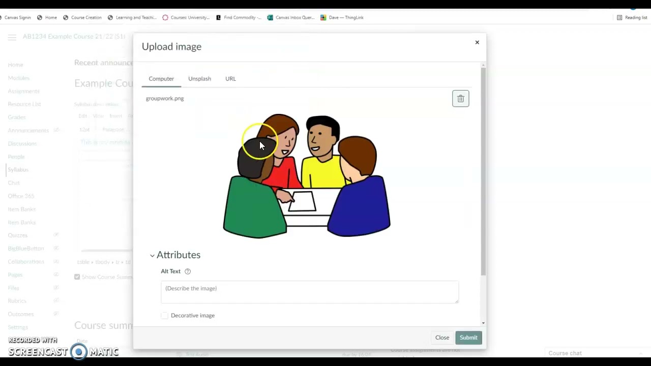 Editing the template page