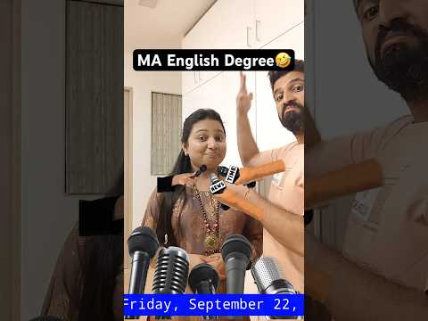 MA English Degree🤣 #viral #trending #shorts #english #degree #wife #comedy #subscribe #jokes