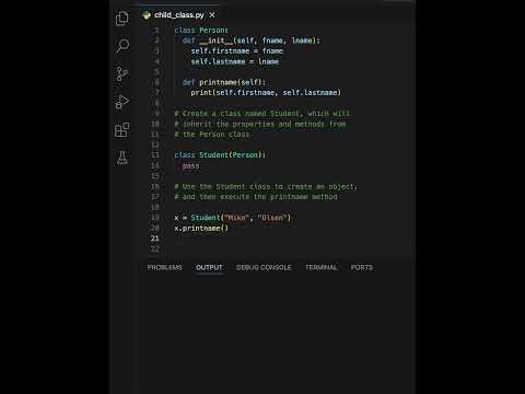"Python Inheritance Explained: Create a Student Class from a Person Class in Seconds! 👨💻📚"#learning