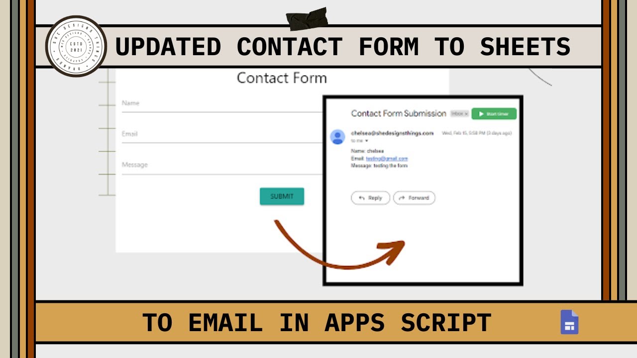 Updated Contact Form to Sheets to Email in Apps Script
