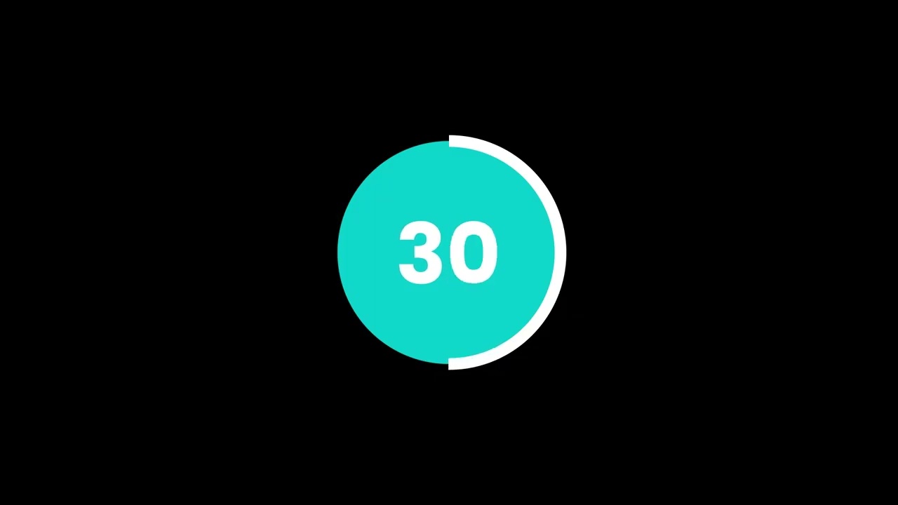 Timer 60 sec | visual countdown | progress circle timer | Transparent BG