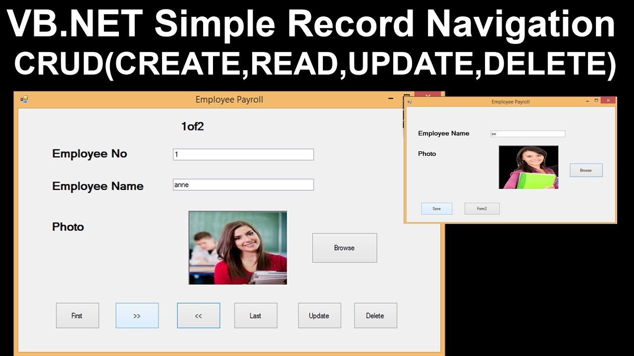 Simple Record Navigation Crud  using VB.NET and Sql Server