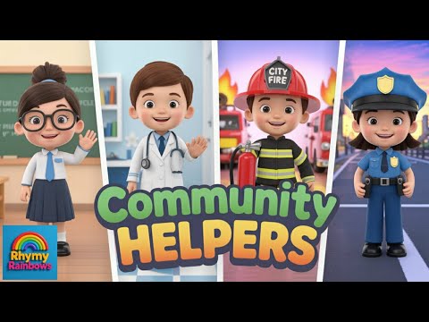 Community Helpers Song|Nursery Rhymes And Kids Song By RhymyRainbows|@RhymyRainbows