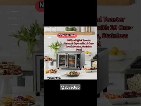 Gourmia Stainless Steel French Door Digital Air Fryer Oven 6-slicer Capacity