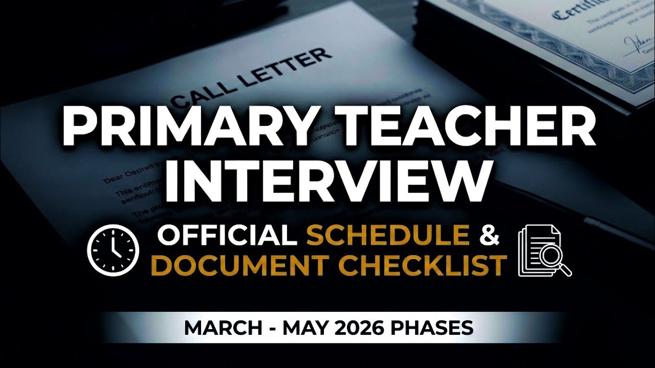 WBBPE Primary Teacher Interview Schedule 2026 