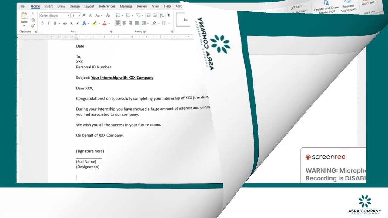 Internship Completion Letter Sample