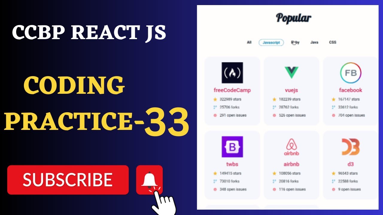 Github Popular Repos | Coding Practice 33 | REACT JS | NxtWave | CCBP 4.0