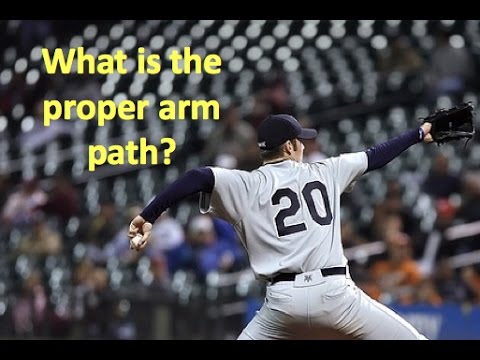 What is the proper arm path for pitchers?