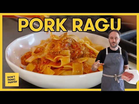 “The Best” Meat Sauce! Saucy, Rustic, Herby, Shreddy Pork Ragu For Better Dinners at Home.