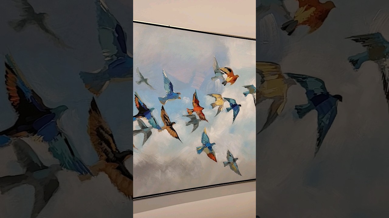 Birds and Sky DIY Oil Painting #artgallery #artmuseum #birdpainting