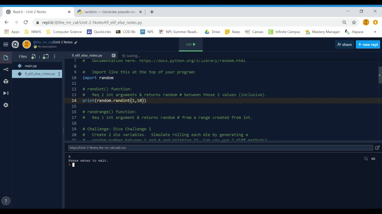 unit 2 notes: modules, random, randint(), randrange()