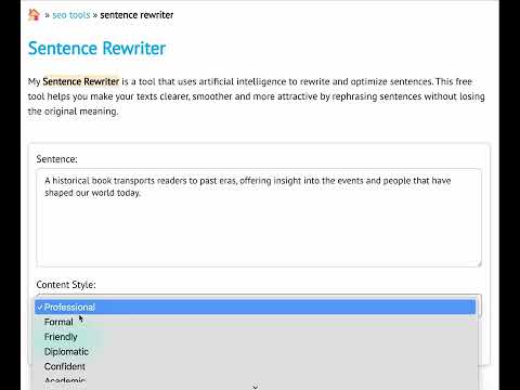 Sentence Rewriter - Free SEO tool