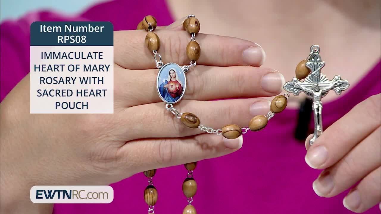 RPS08_IMMACULATE HEART OF MARY ROSARY WITH SACRED HEART POUCH