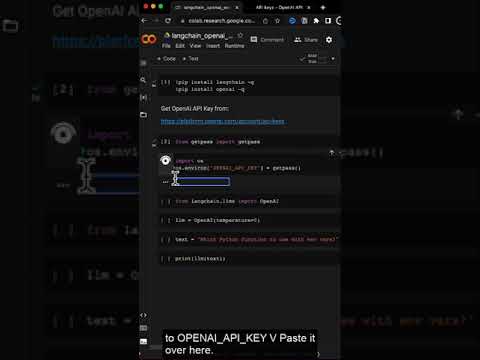 Setup LangChain in CoLab and connect to ChatGPT using OpenAI API Key