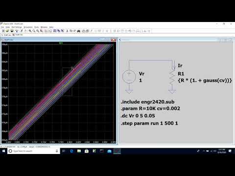 LTspice Tutorial: Monte Carlo Simulations of a Resistor and of a Noninverting Amplifier