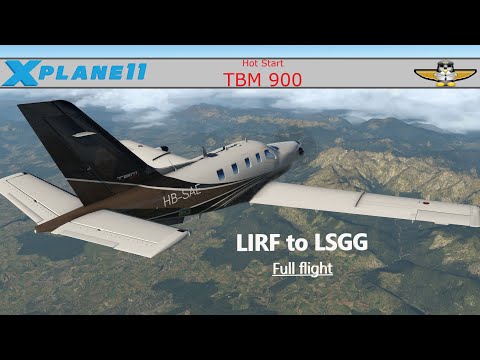 Hot start TBM 900 - Full flight Roma to Geneva