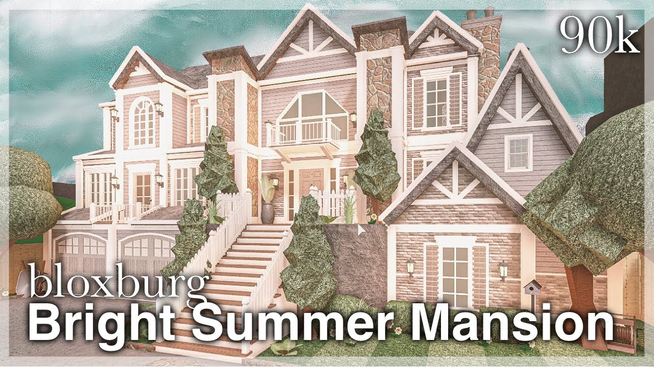 Bloxburg - Bright Summer Mansion Speedbuild (exterior) | No Large Plot