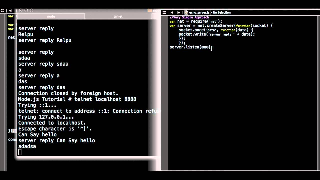 node.js tcp client server programming