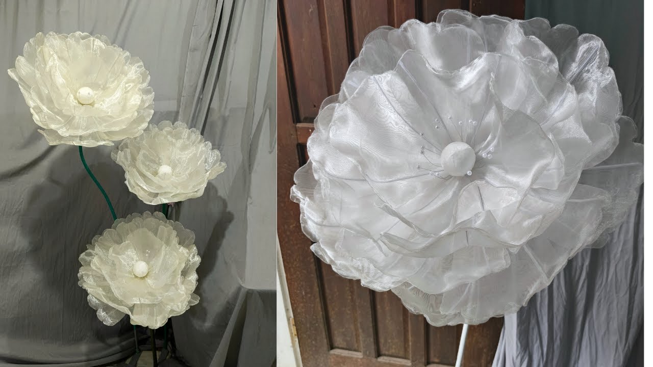 Make a Giant Organza Flower for Backdrops- How to Make a Large Organza Peony Tutorial