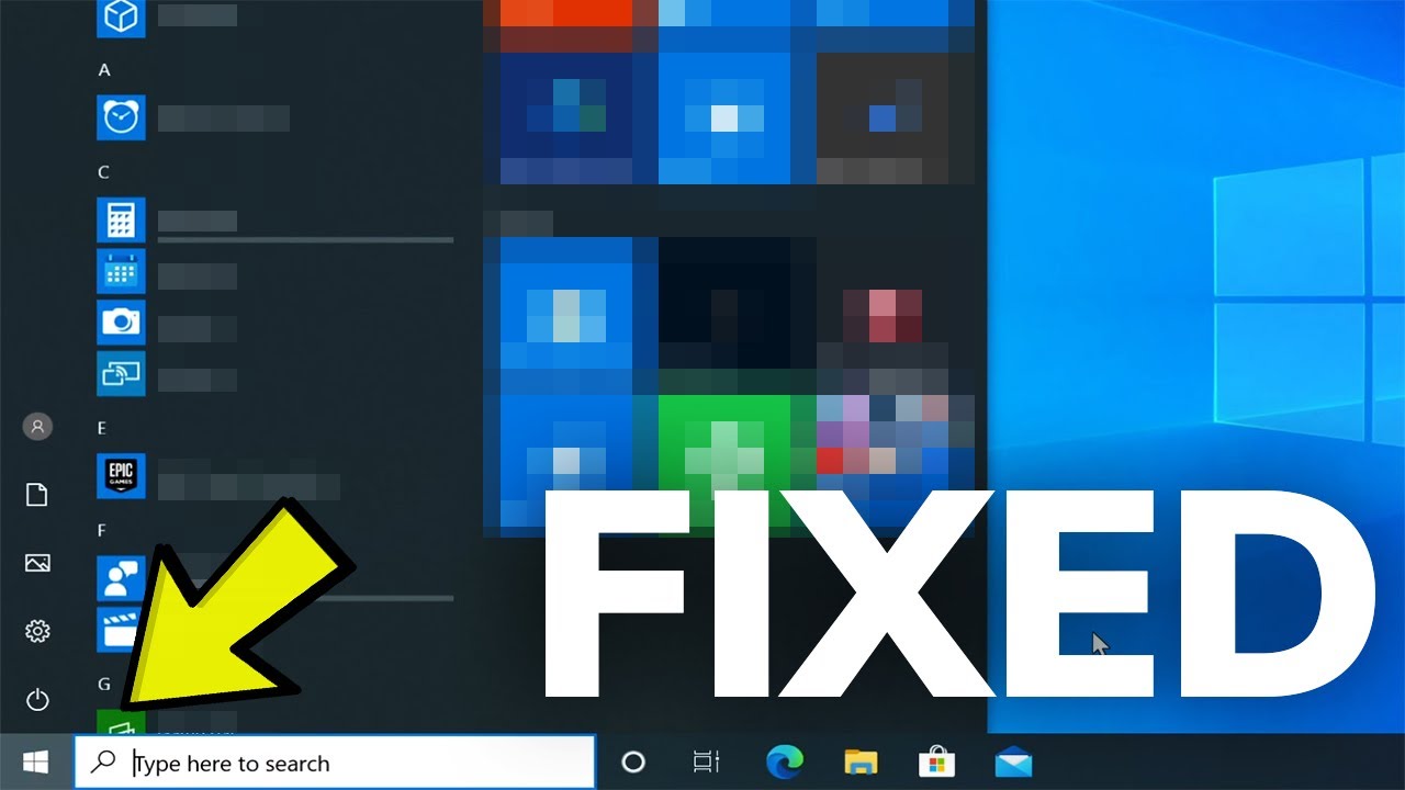 Fix: Start Button Not Responding in Windows 10