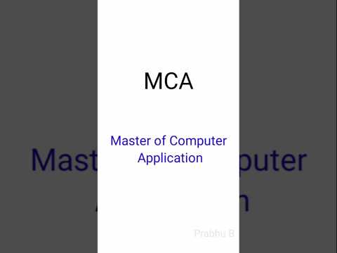 Full form of MCA | full form