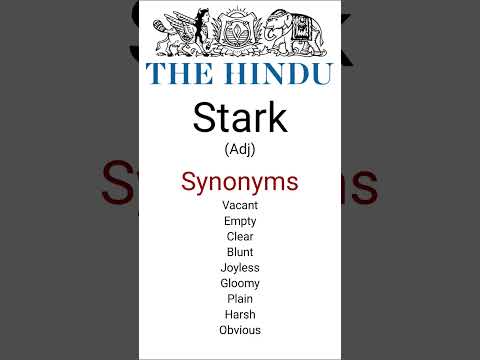 Synonyms of Stark | The Hindu Editorial Vocabulary #vocabulary #thehindu #viral