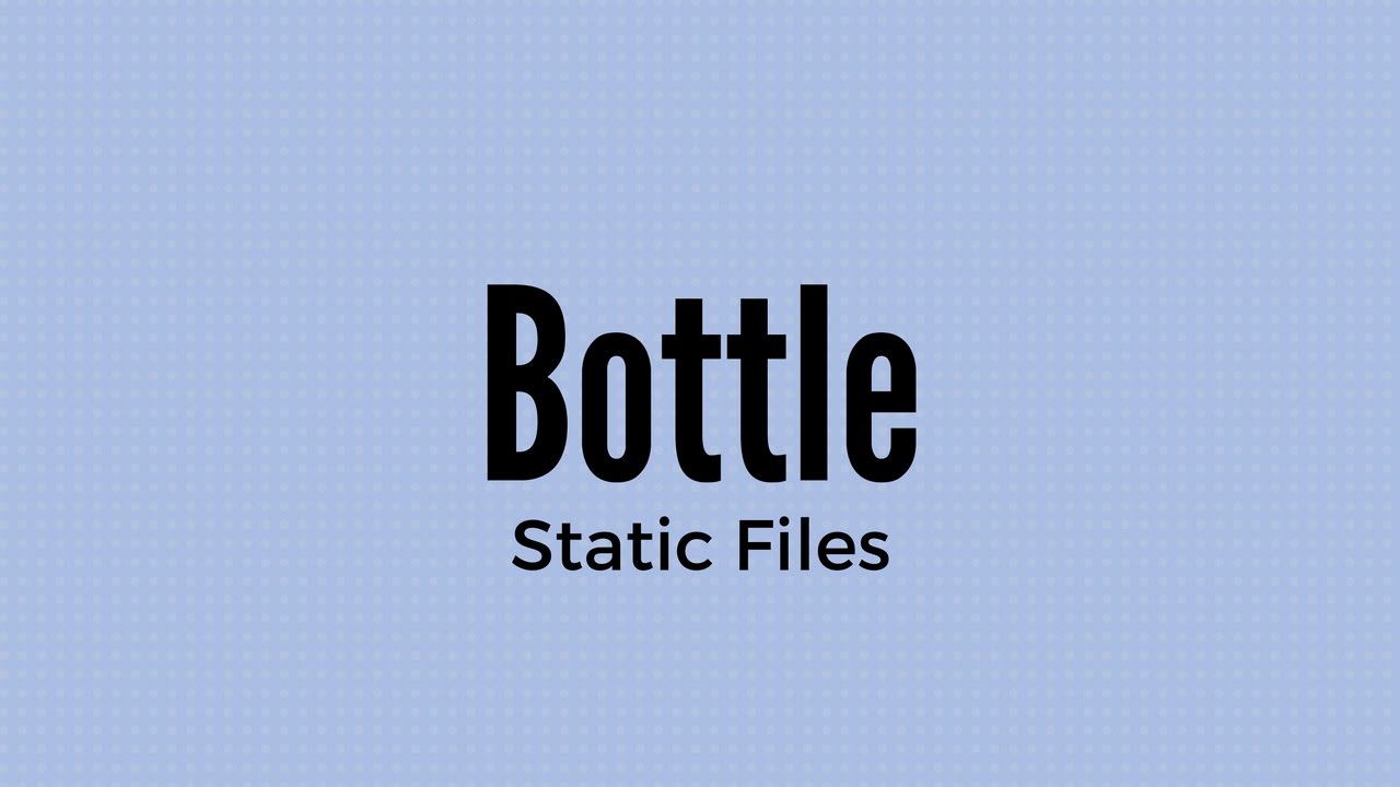 Bottle Python Web Framework - Static Files