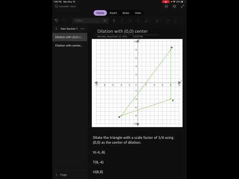 Dilation with a center of (0,0)