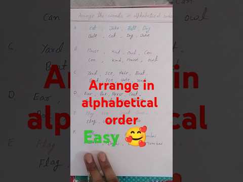 Arrange in alphabetical order order class 1st A-Z arrangement #alphabet #alphabeticalorder