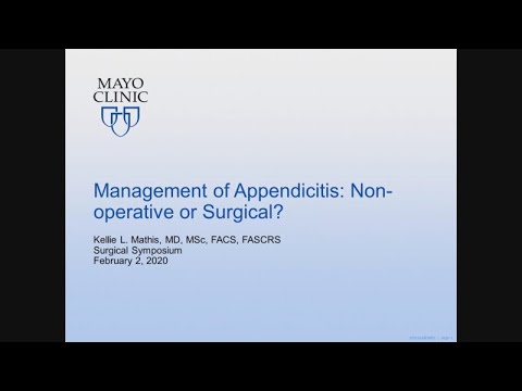 Management of Appendicitis: Non-operative or Surgical? by Kellie L. Mathis, MD | Preview