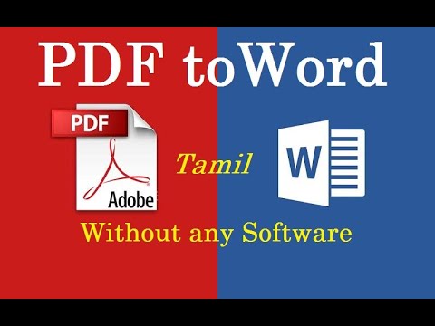 How to Convert PDF to Word in Tamil / PDF to Word