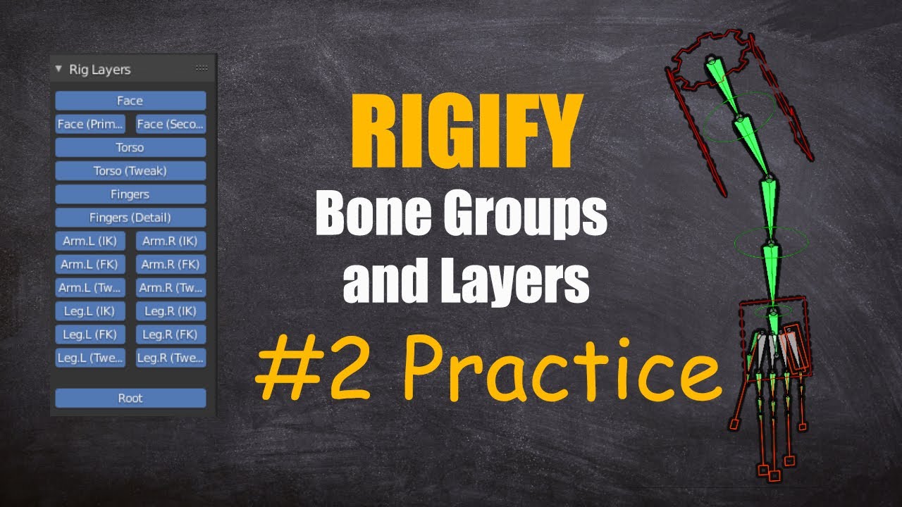 [Blender 2.8~3.6] Rigify Tutorial 7-2: Rigify Bone Groups and Layers (Practice)