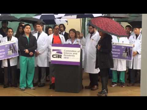 Rowan University resident doctors protest lack of contract, frozen salaries